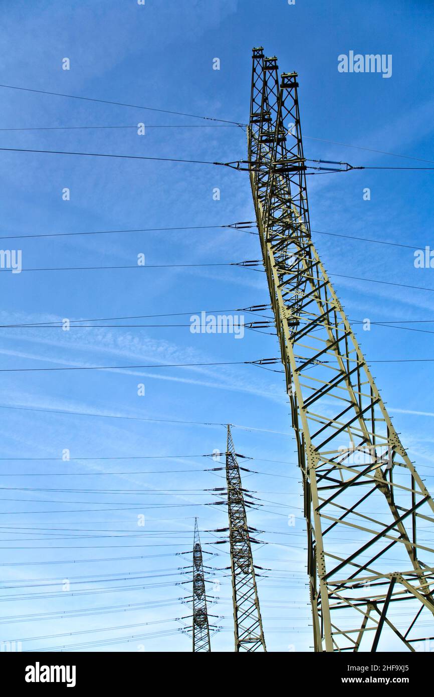 electrical tower in beautiful landscape with sky Stock Photo - Alamy