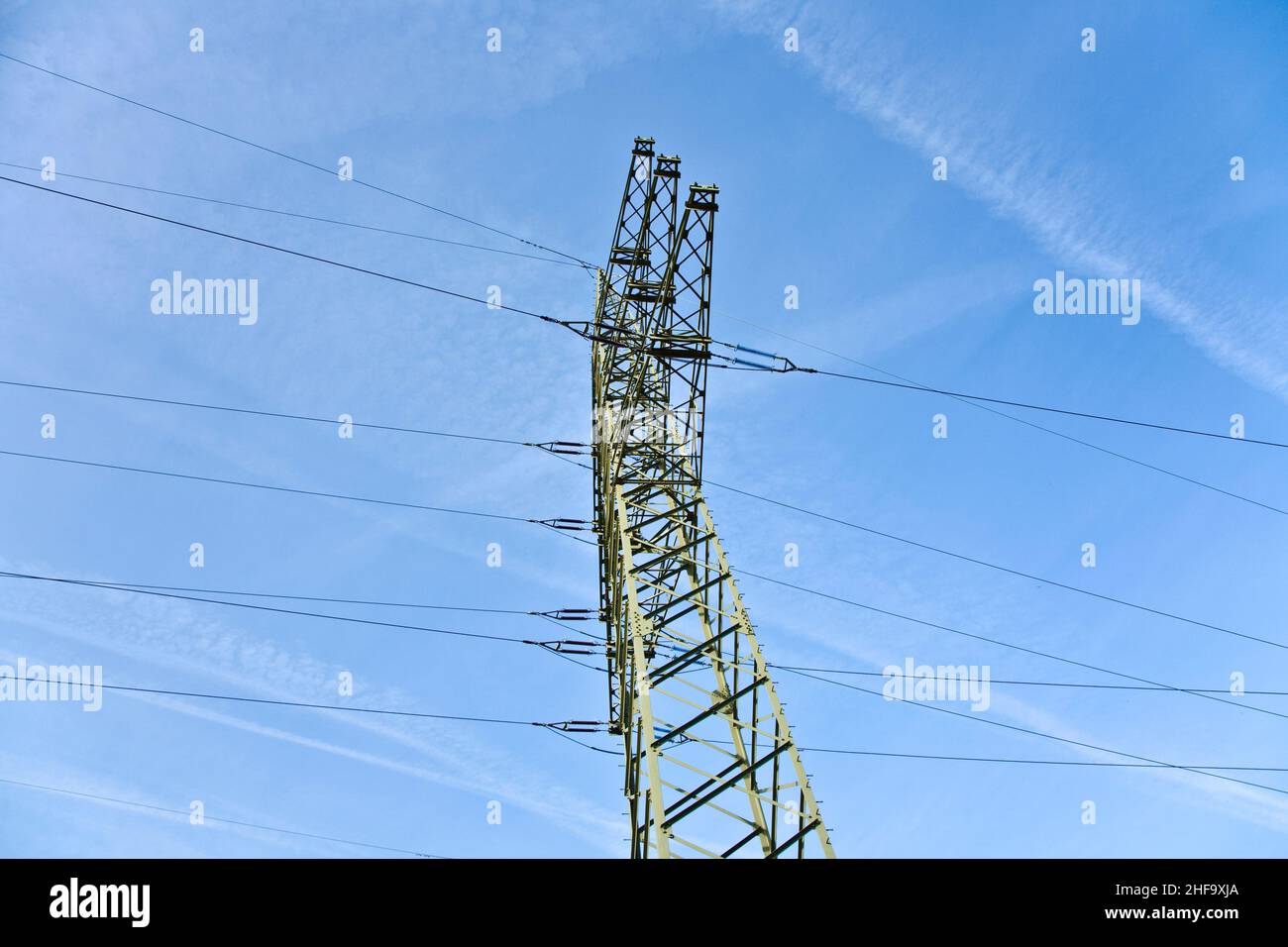 electrical tower in beautiful landscape with sky Stock Photo - Alamy