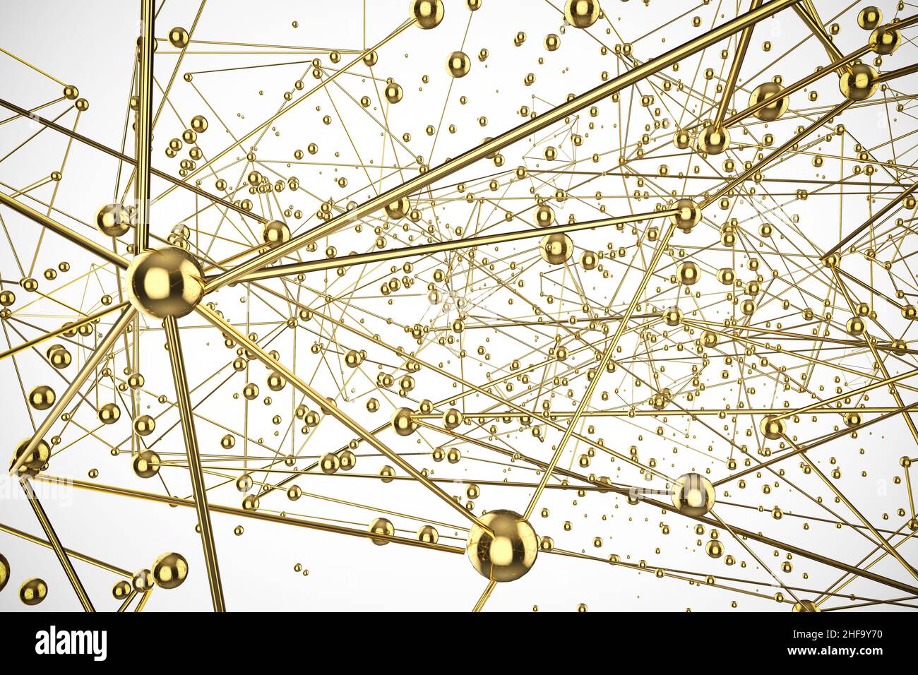Connection lines with nodes or connection structure on white background ...