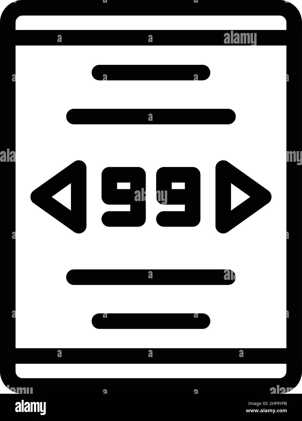 Countdown icon outline vector. Time duration. Timer digital Stock ...