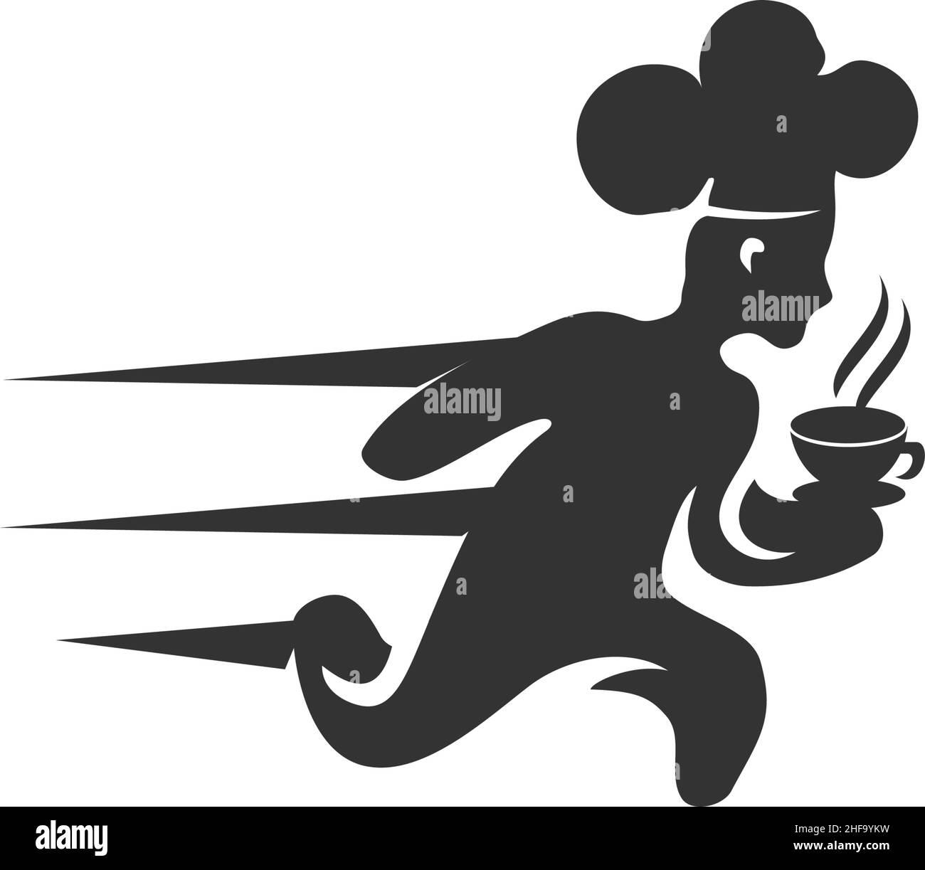 Coffee Delivery Chef Icon Illustration Brand Identity Stock Vector ...