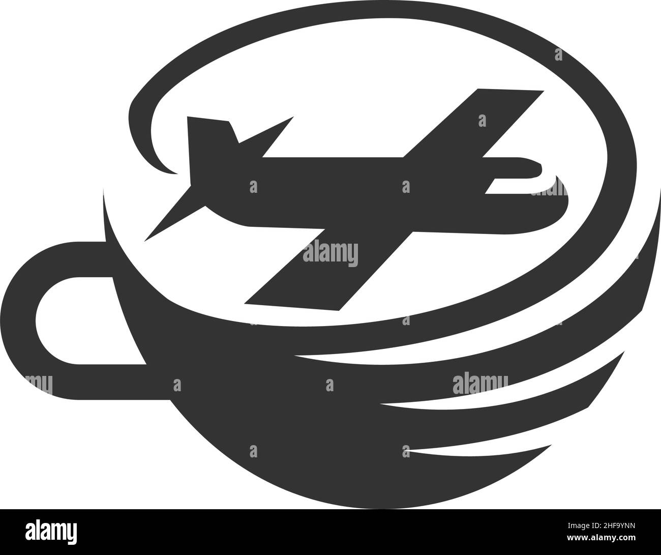 coffee travel airport Icon Illustration Brand Identity Stock Vector ...