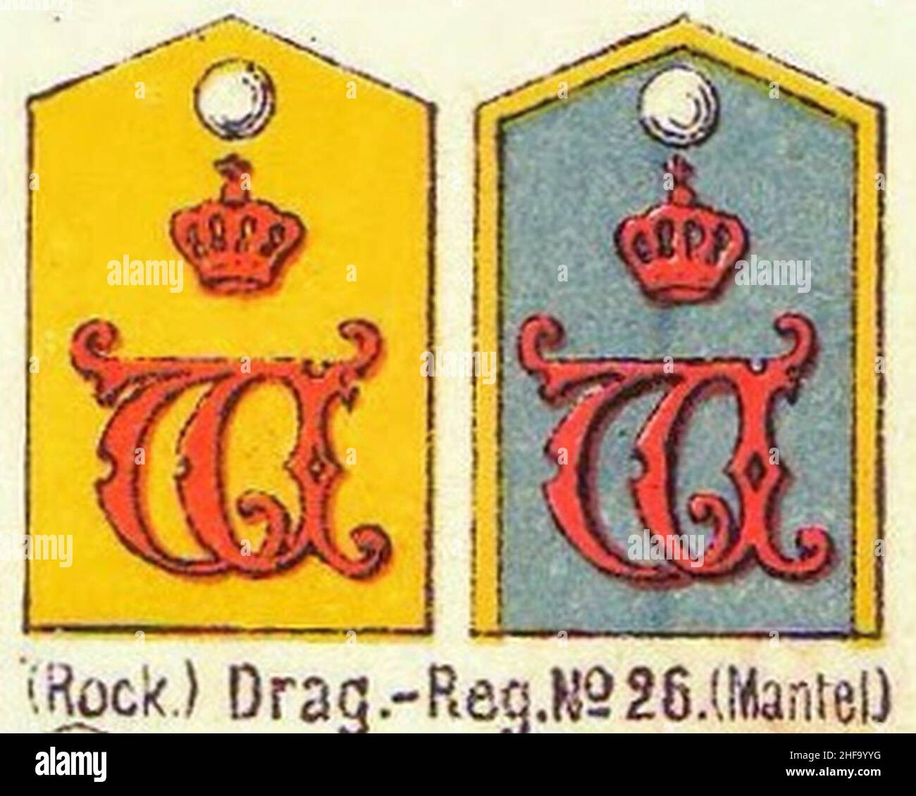Schulterstücke, Dragoner-Regiment Nr. 26, Die Uniformen der deutschen ...