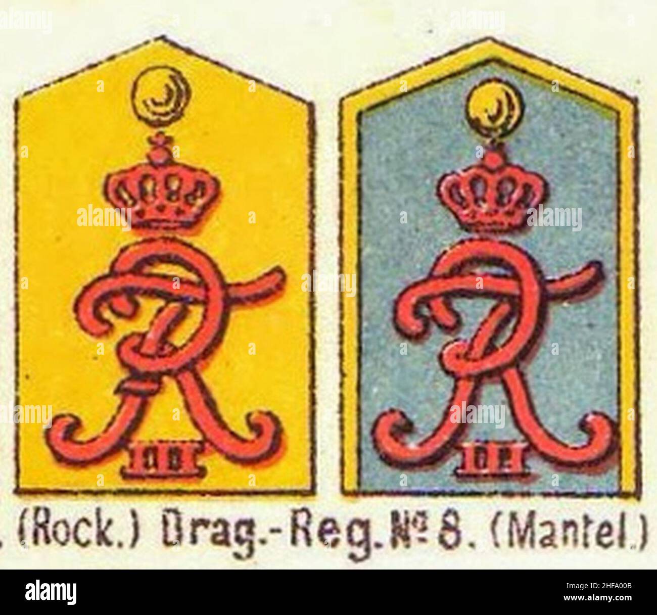 Schulterstücke, Dragoner-Regiment Nr. 8, Die Uniformen der deutschen ...