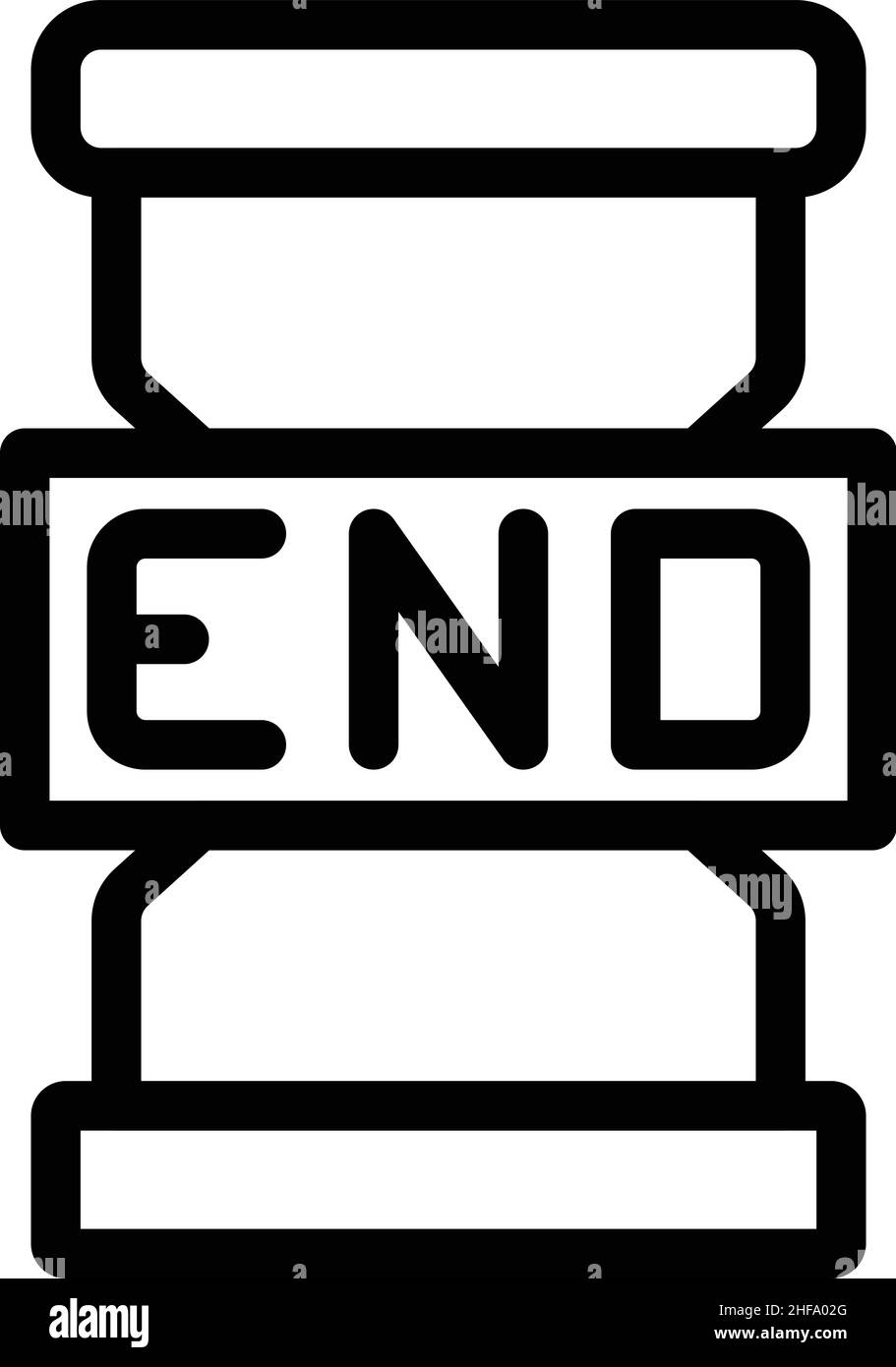 End hourglass icon outline vector. Date general. Duration time Stock ...