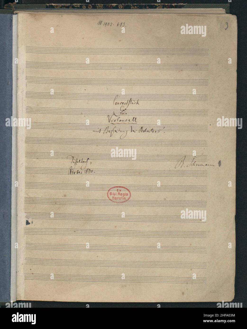Schumann Concerto Autograph Stock Photo - Alamy