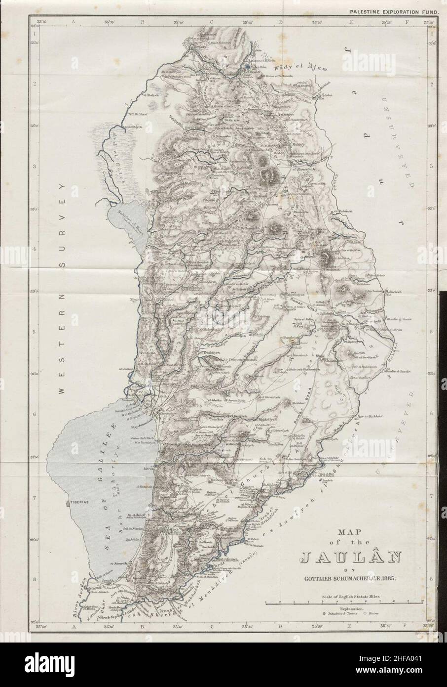 Schumacher's map of the Golan Stock Photo - Alamy