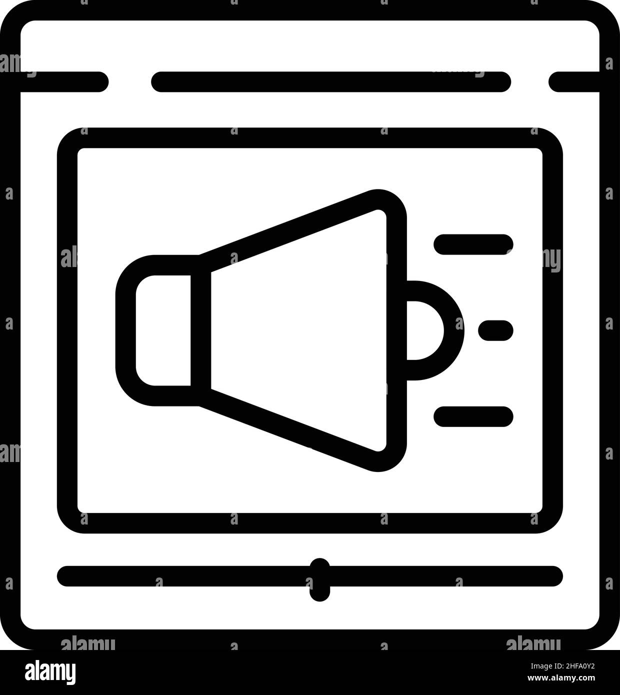 Megaphone seo icon outline vector. Search chart. Site communication ...