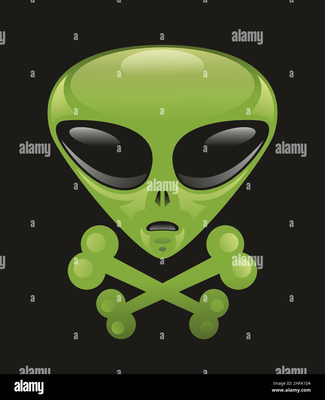 Alien head and Crossbones Stock Photo - Alamy
