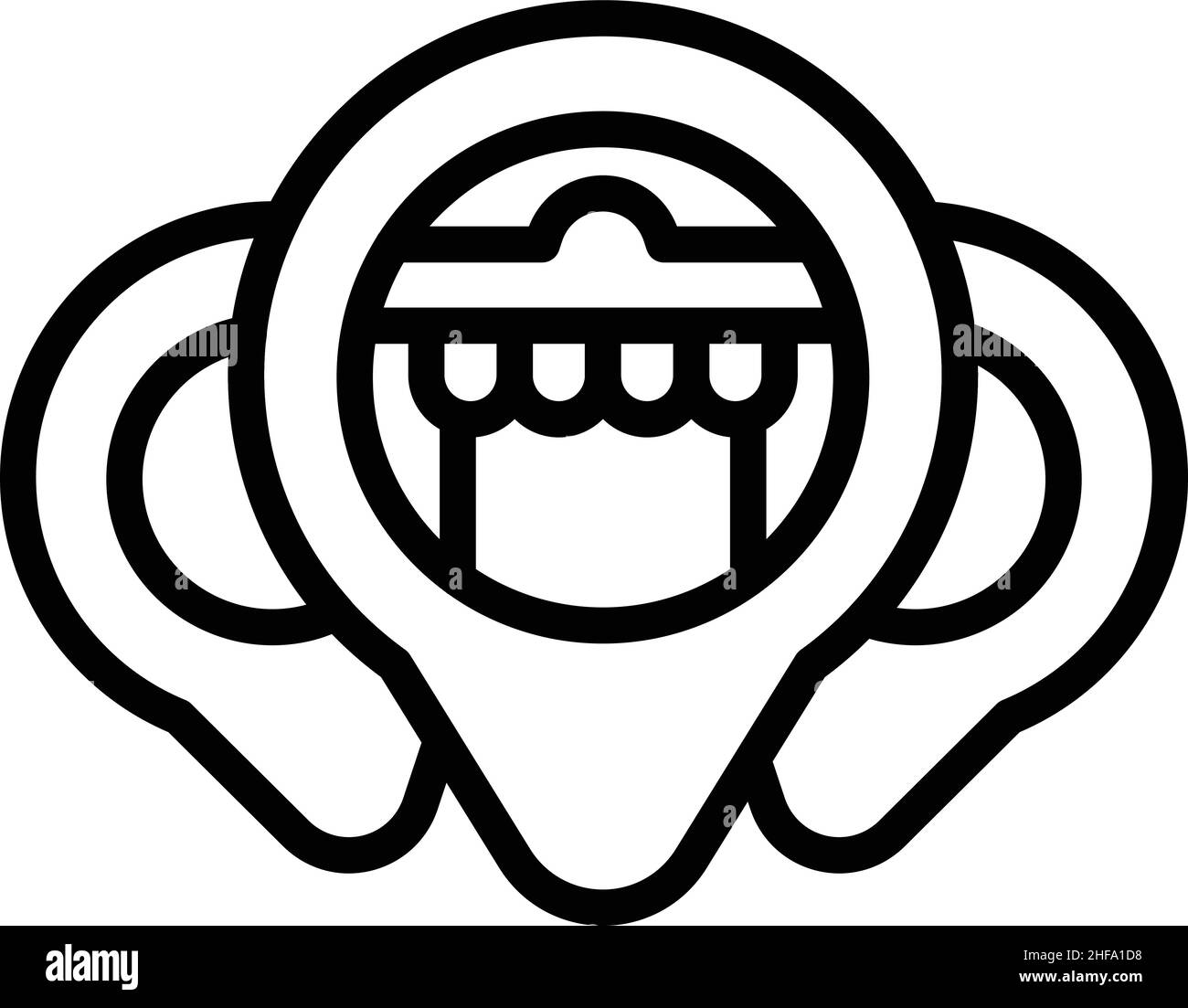 Location map icon outline vector. Pin point. Sale street Stock Vector ...