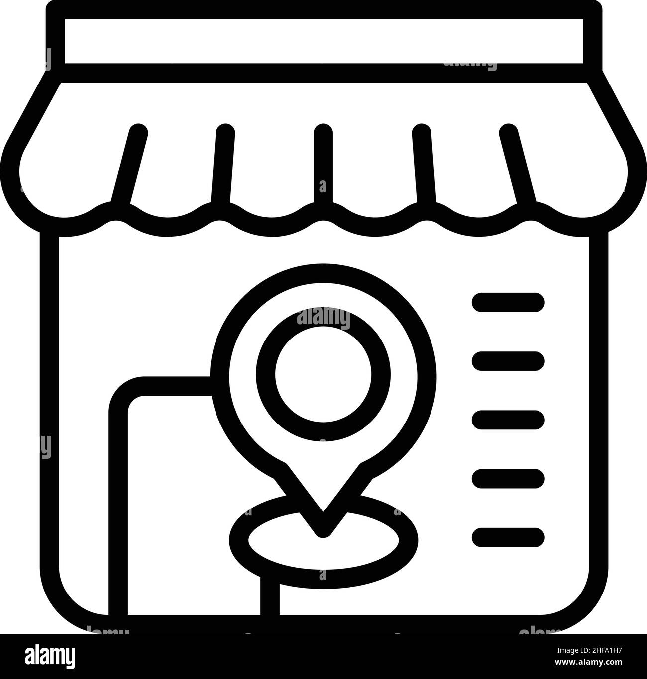 Store button icon outline vector. Shop mall. Pin point Stock Vector ...