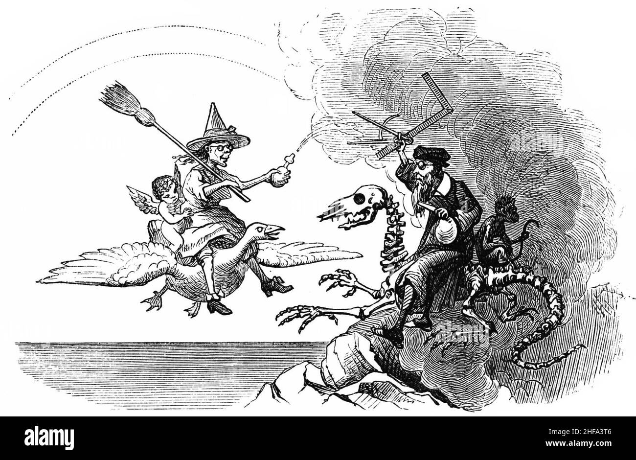 Science versus Mother Goose Stock Photo - Alamy