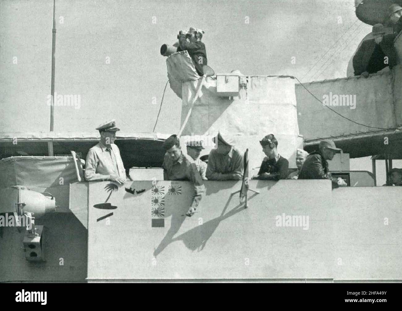 Scoreboard of USS Lunga Point (CVE-94) off Iwo Jima, 22 February 1945 ...