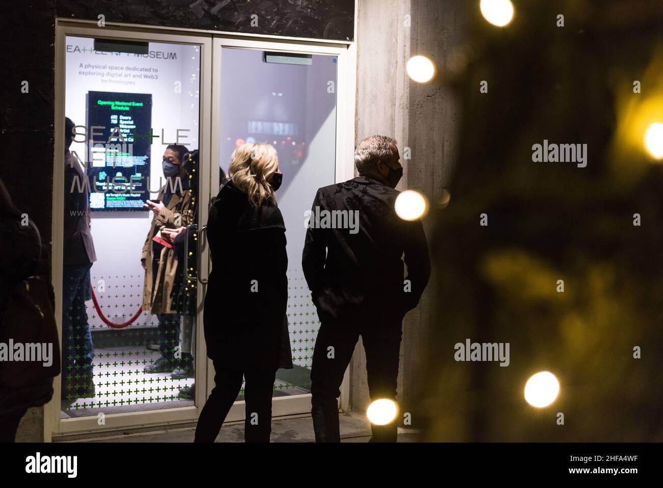 Seattle, USA. 14 Jan, 2022. People visiting Seattle’s new NFT museum in ...
