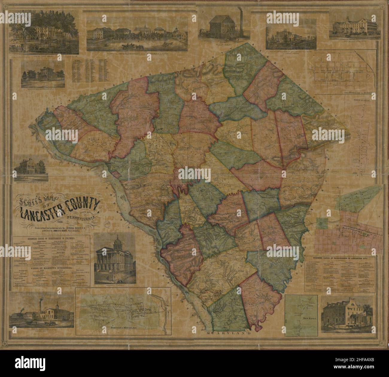 Scott's map of Lancaster County, state of Pennsylvania - from actual ...