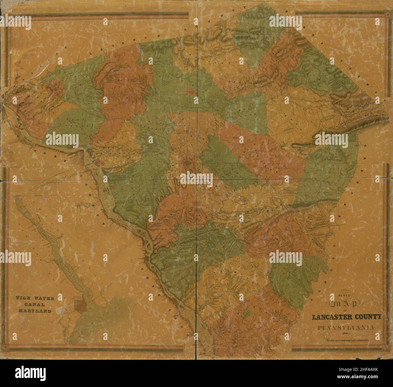 Scott's map of Lancaster County, Pennsylvania Stock Photo - Alamy