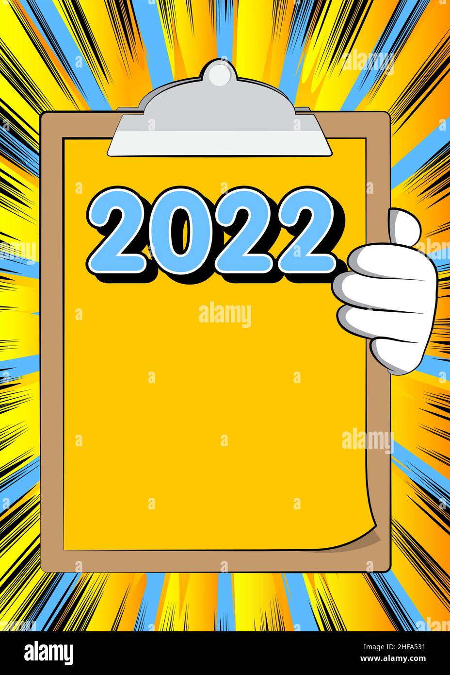 Hand holding up a banner with 2022. Showing billboard banner, sign ...