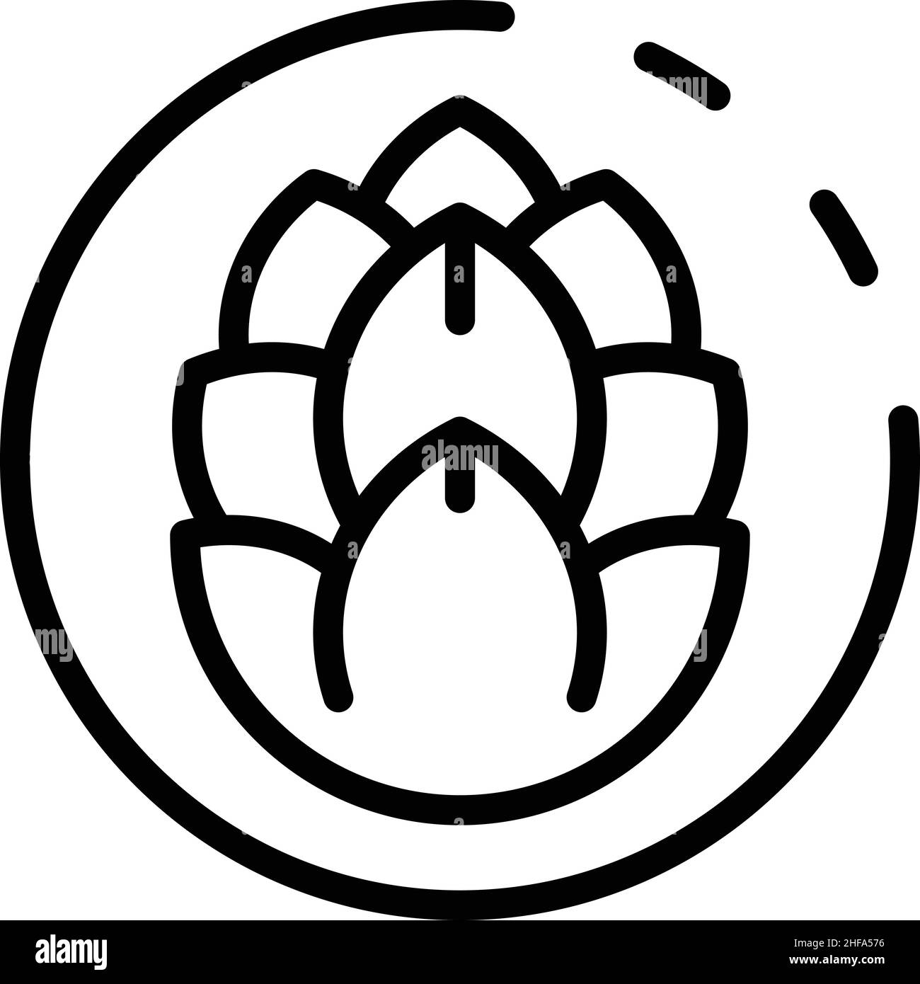Hops plant icon outline vector. Beer hop. Malt cone Stock Vector Image ...