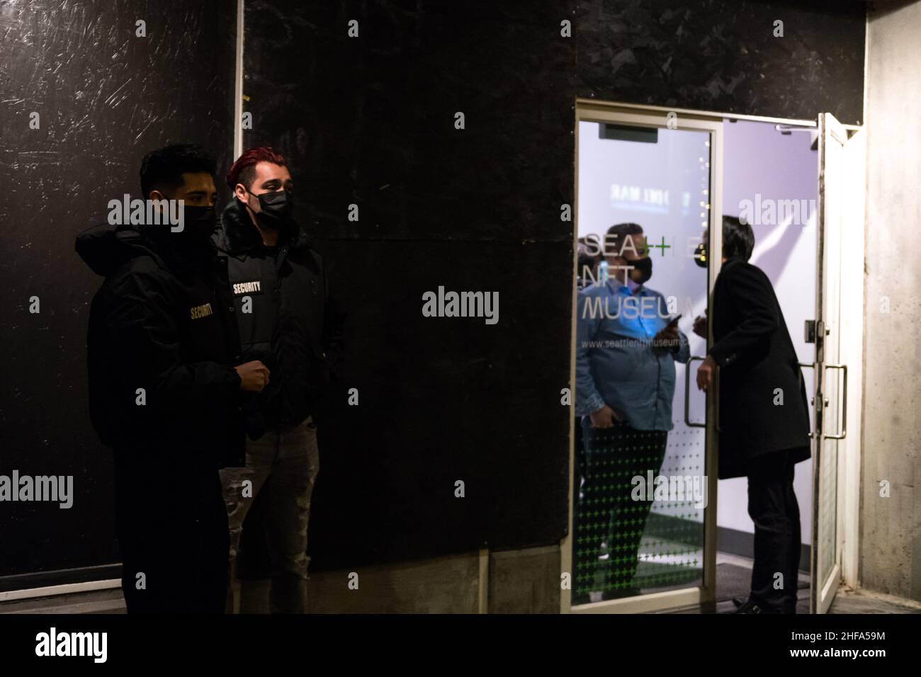 Seattle, USA. 14 Jan, 2022. People visiting Seattle’s new NFT museum in ...