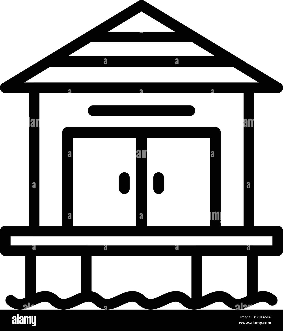 Private beach resort Black and White Stock Photos & Images - Alamy