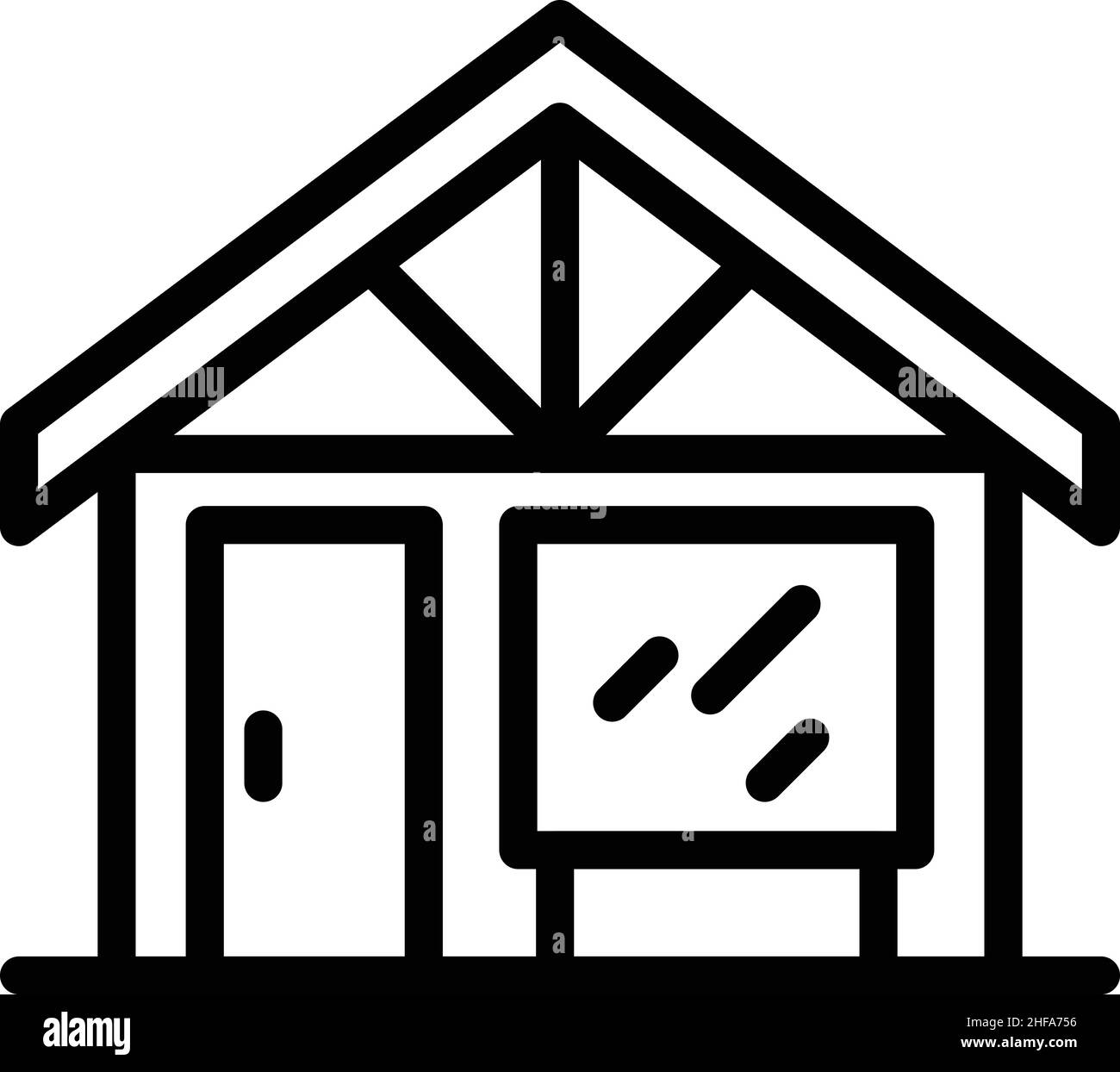 Hotel bungalow icon outline vector. Beach house. Sea villa Stock Vector ...