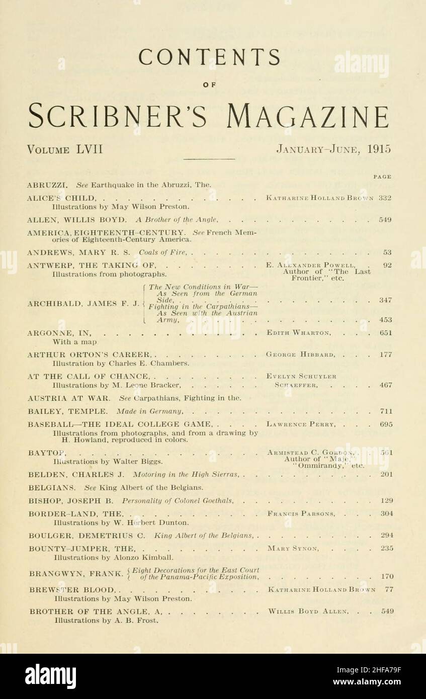 Scribner's Magazine, Volume 57-0009 Stock Photo - Alamy