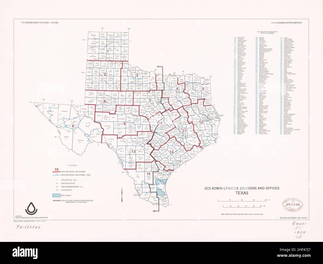 SCS administrative divisions and offices, Texas Stock Photo - Alamy