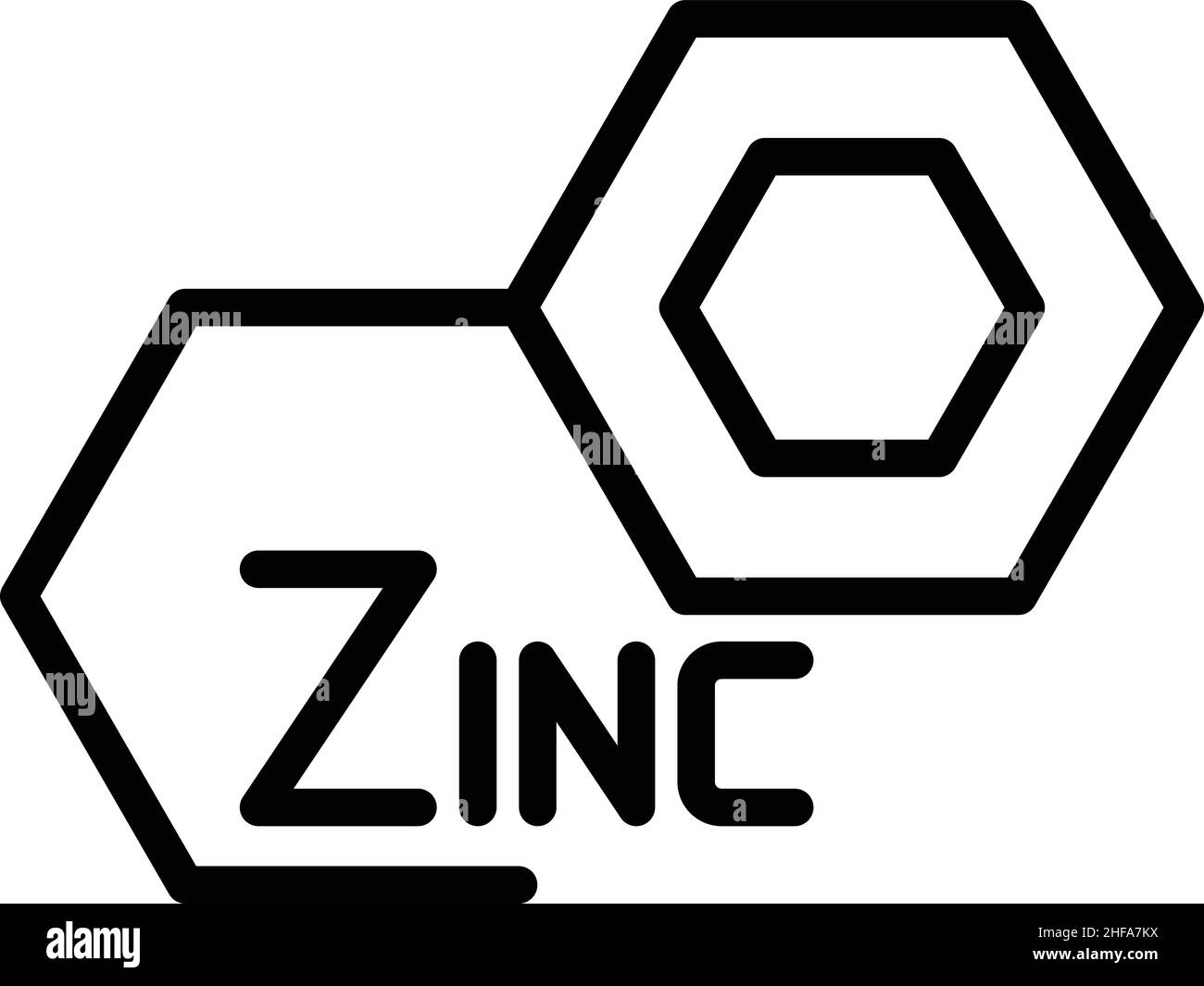 Zinc nutrition icon outline vector. Vitamin food. Zn element Stock ...