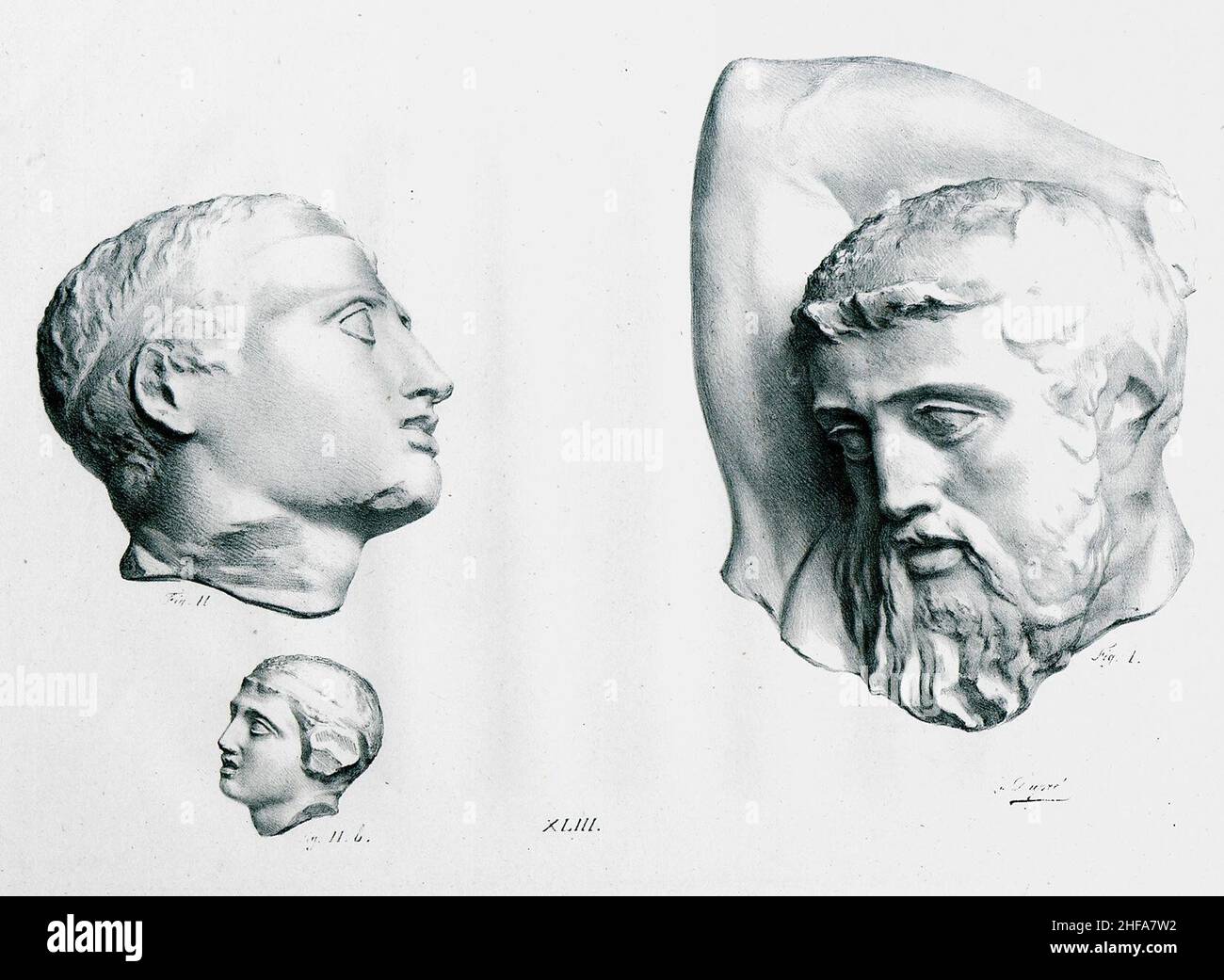 Sculptures from the south metopes of the Parthenos, with scenes from ...