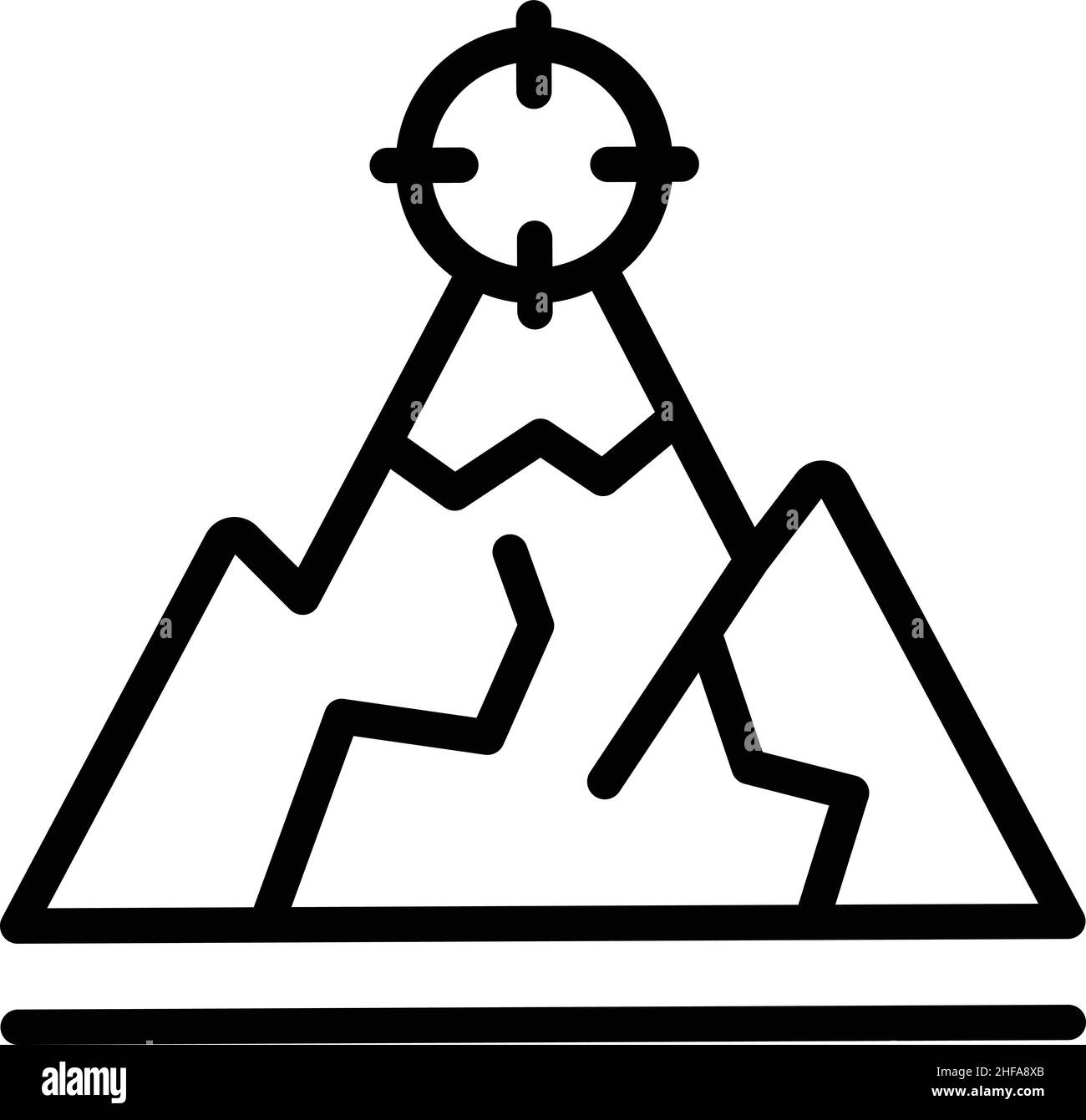 Business mountain target icon outline vector. Team office. Idea ...
