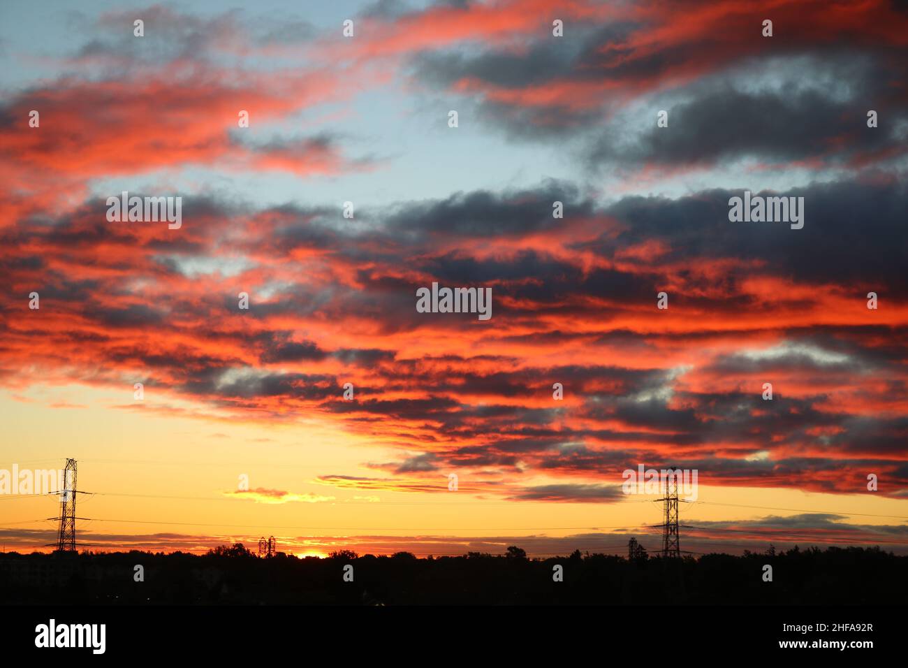 Early Morning sunrise Fall colors Stock Photo - Alamy