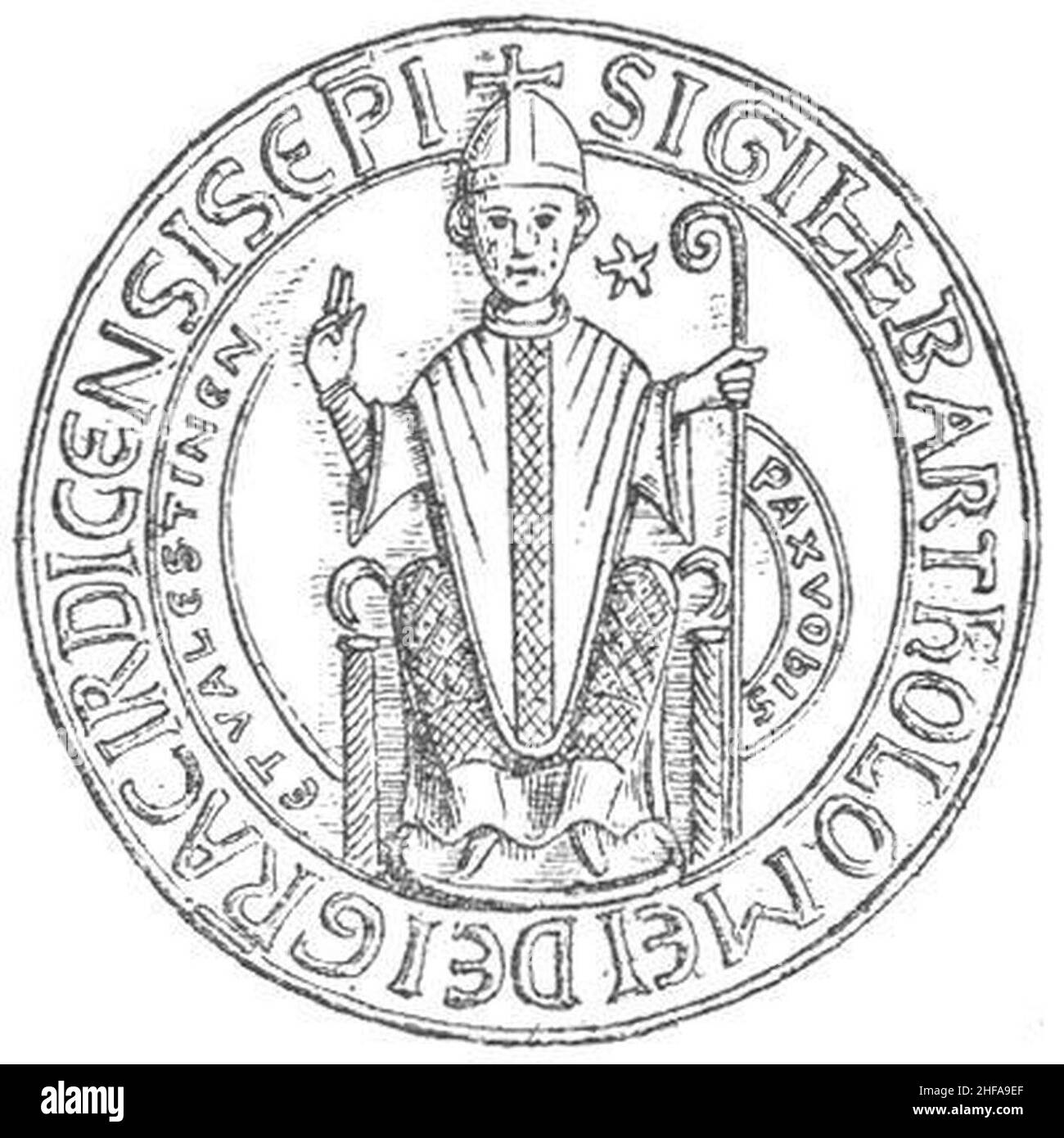 Seal of Bartholomew, Latin Bishop of Karditsa and Velestino ...