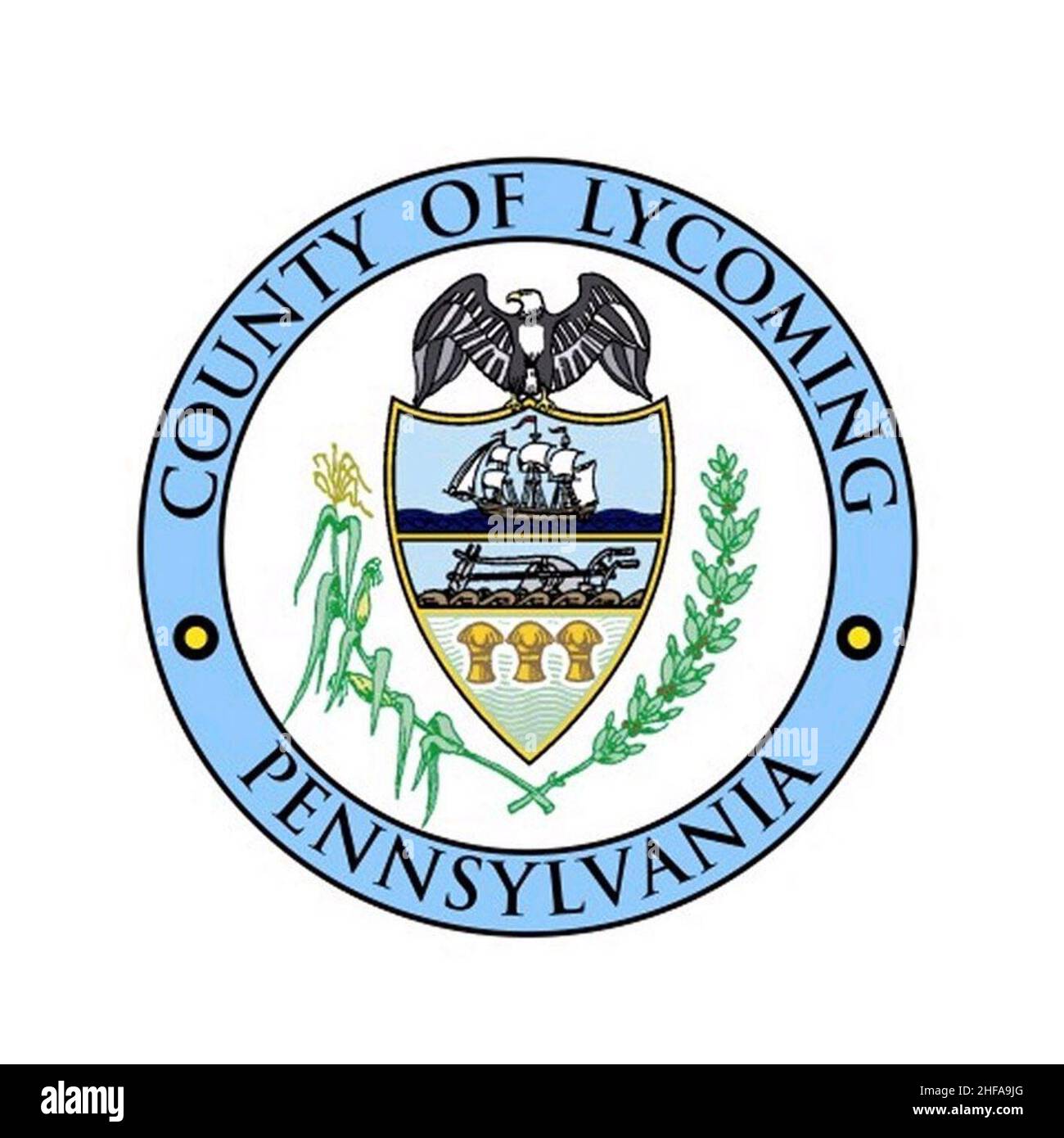 Seal of Lycoming County, Pennsylvania Stock Photo - Alamy