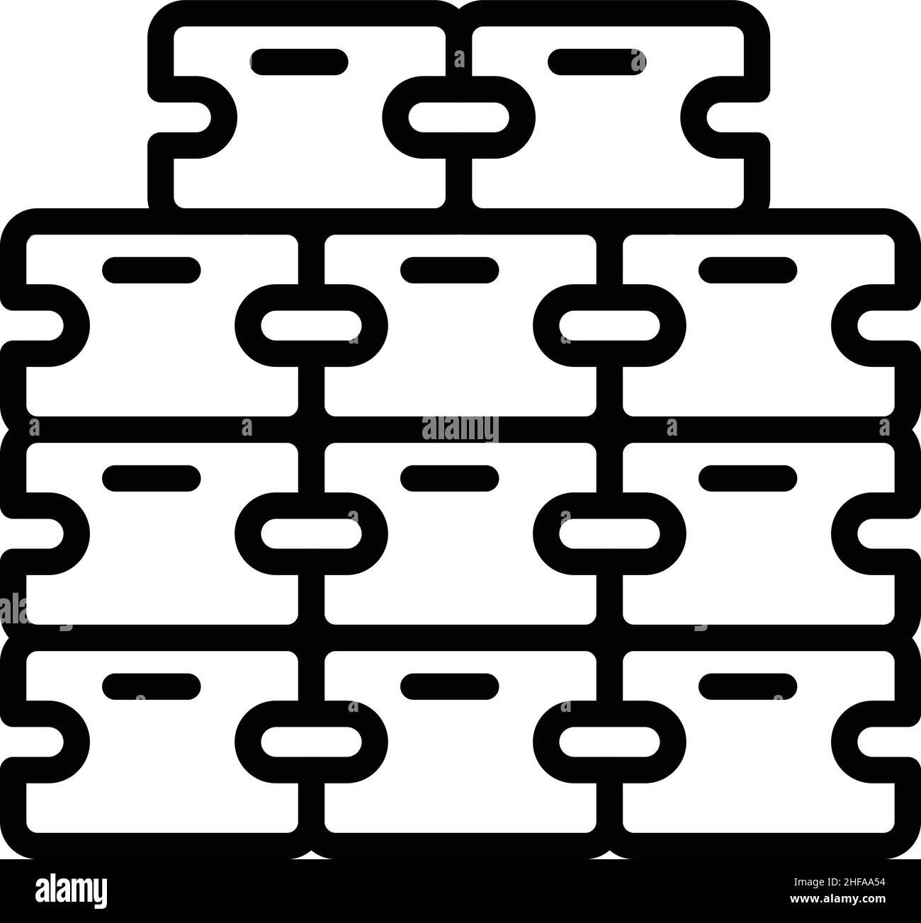 Mortar wall icon outline vector. Brick construction. Trowel local Stock ...