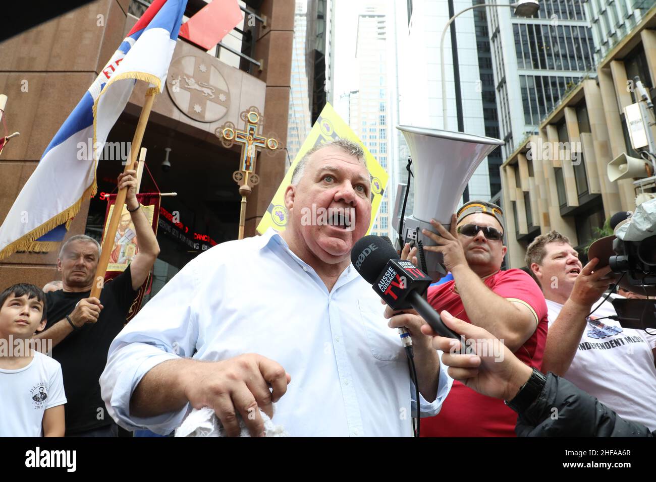 Sydney, Australia. 15th January 2022. Freedom fighter Aussie Cossack ...