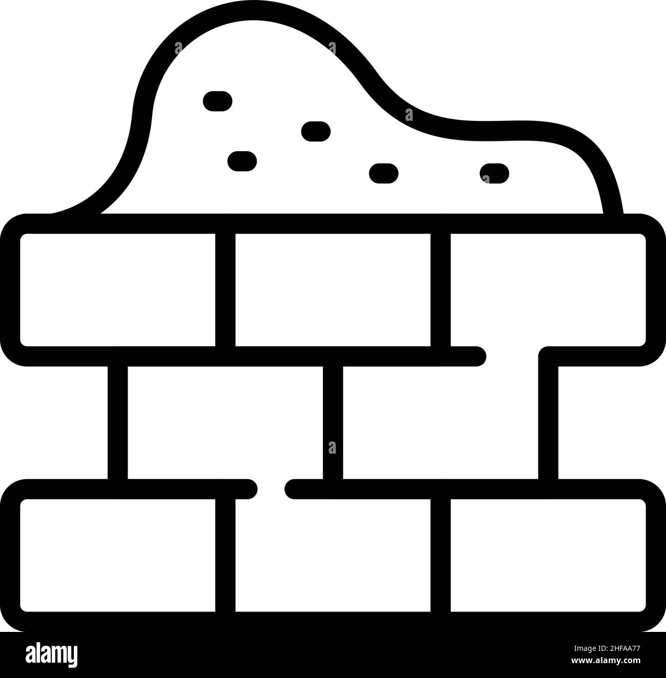 Mortar brick wall icon outline vector. Builder worker. House cement ...