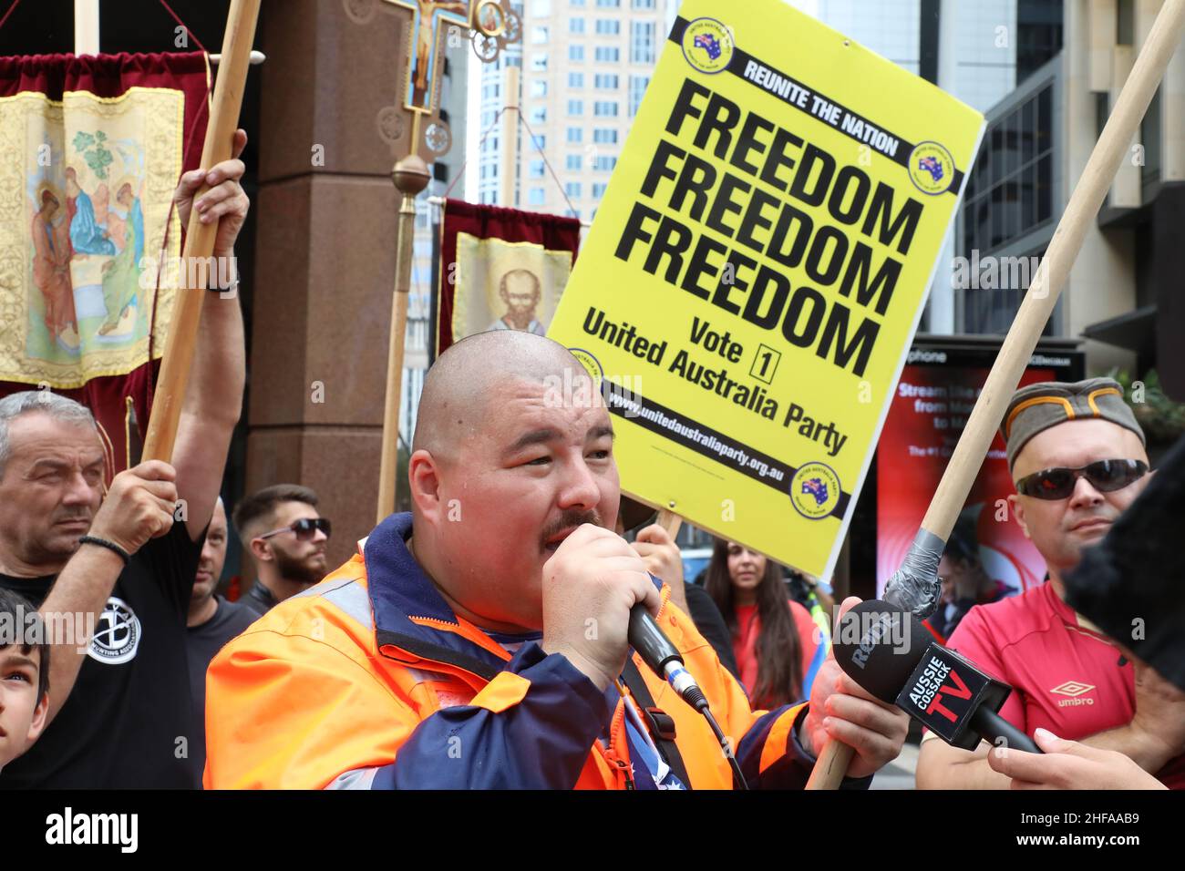 Sydney, Australia. 15th January 2022. Freedom fighter Aussie Cossack ...