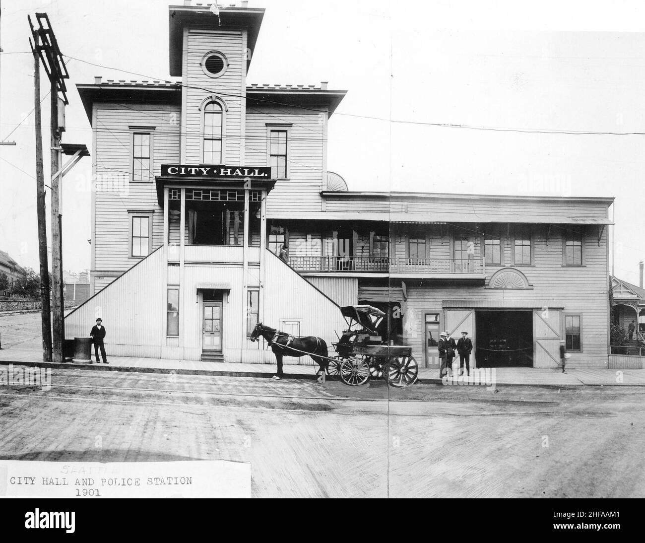 Seattle City Hall, fire station and police headquarters, 3rd Ave at the ...