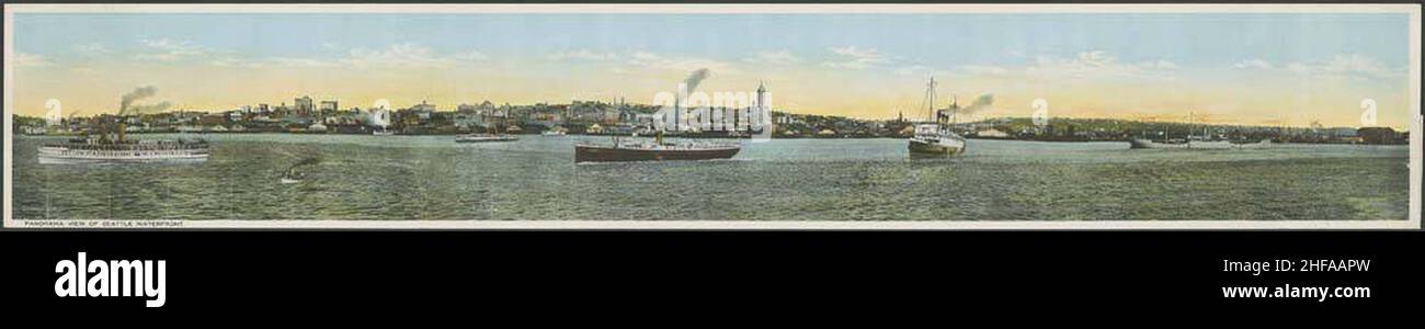 Seattle waterfront from Elliott Bay, circa 1920 Stock Photo - Alamy