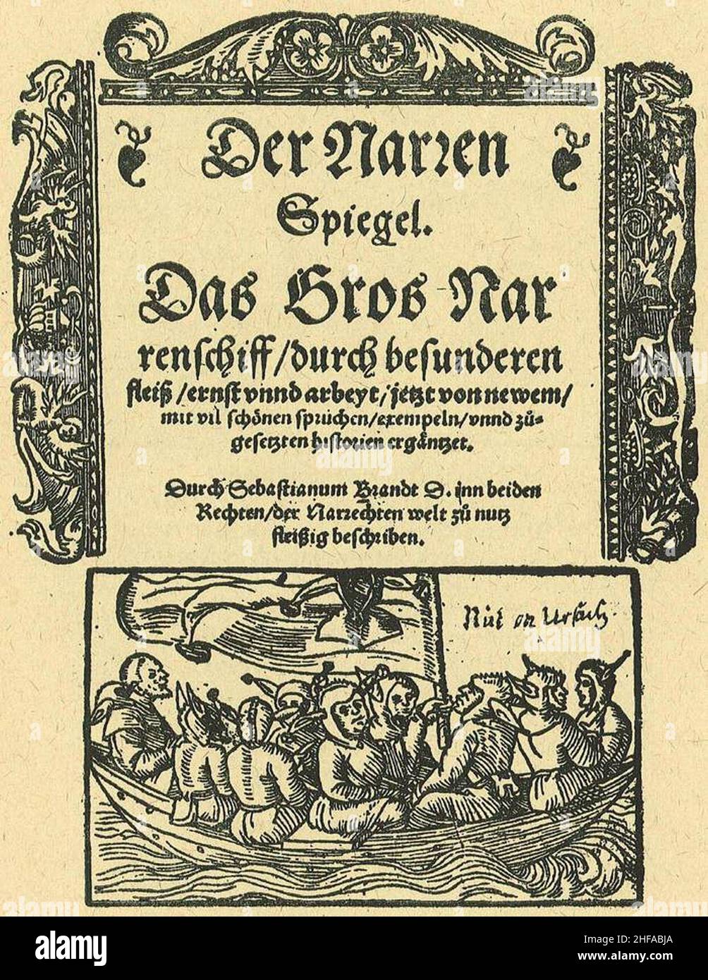 Sebastian Brant - Title Page of Ship of Fools Stock Photo - Alamy