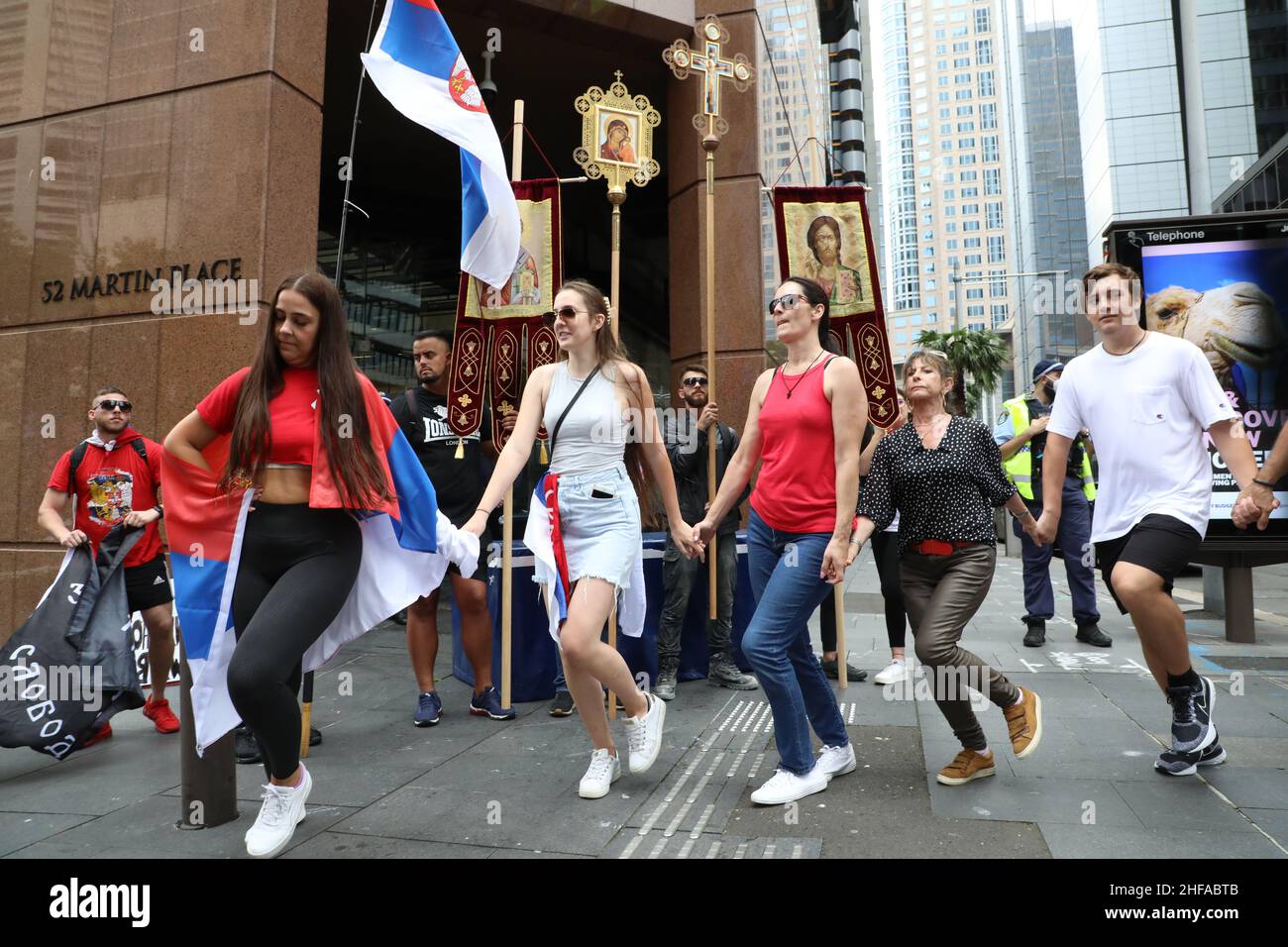 Sydney, Australia. 15th January 2022. Freedom fighter Aussie Cossack ...