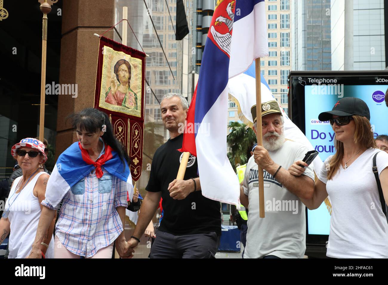 Sydney, Australia. 15th January 2022. Freedom fighter Aussie Cossack ...
