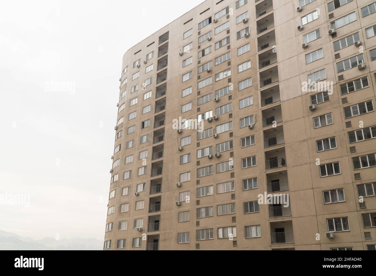 Facade of a modern multi storey residential complex. Urban architecture ...