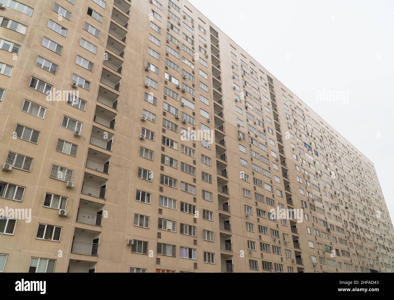 Facade of a modern multi storey residential complex. Urban architecture ...