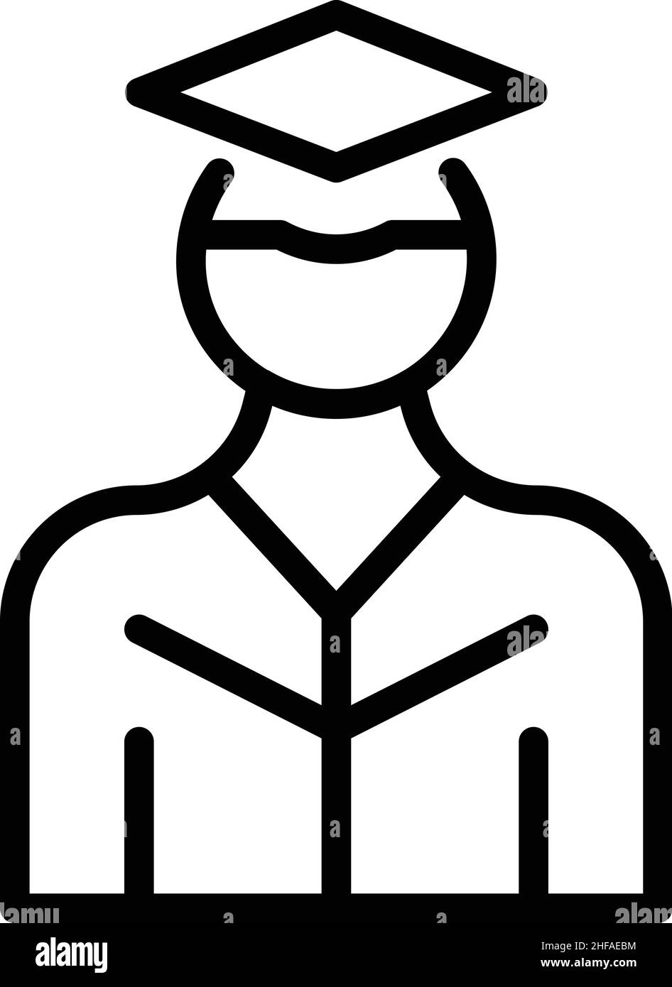 Graduation student icon outline vector. Study office. Building art ...