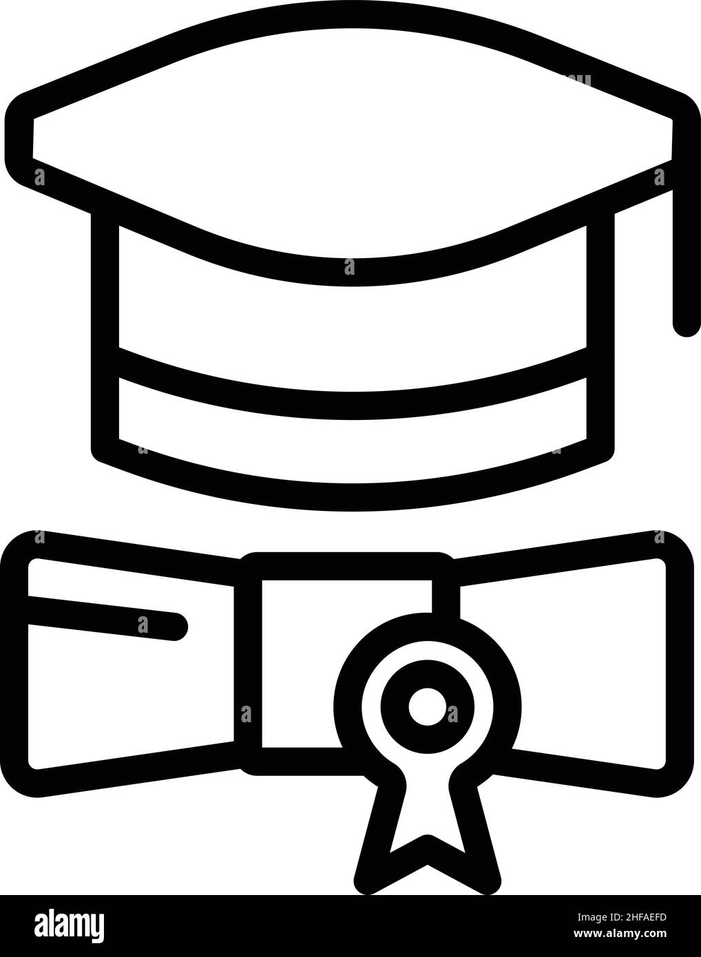 Graduation diploma icon outline vector. School art. University building ...