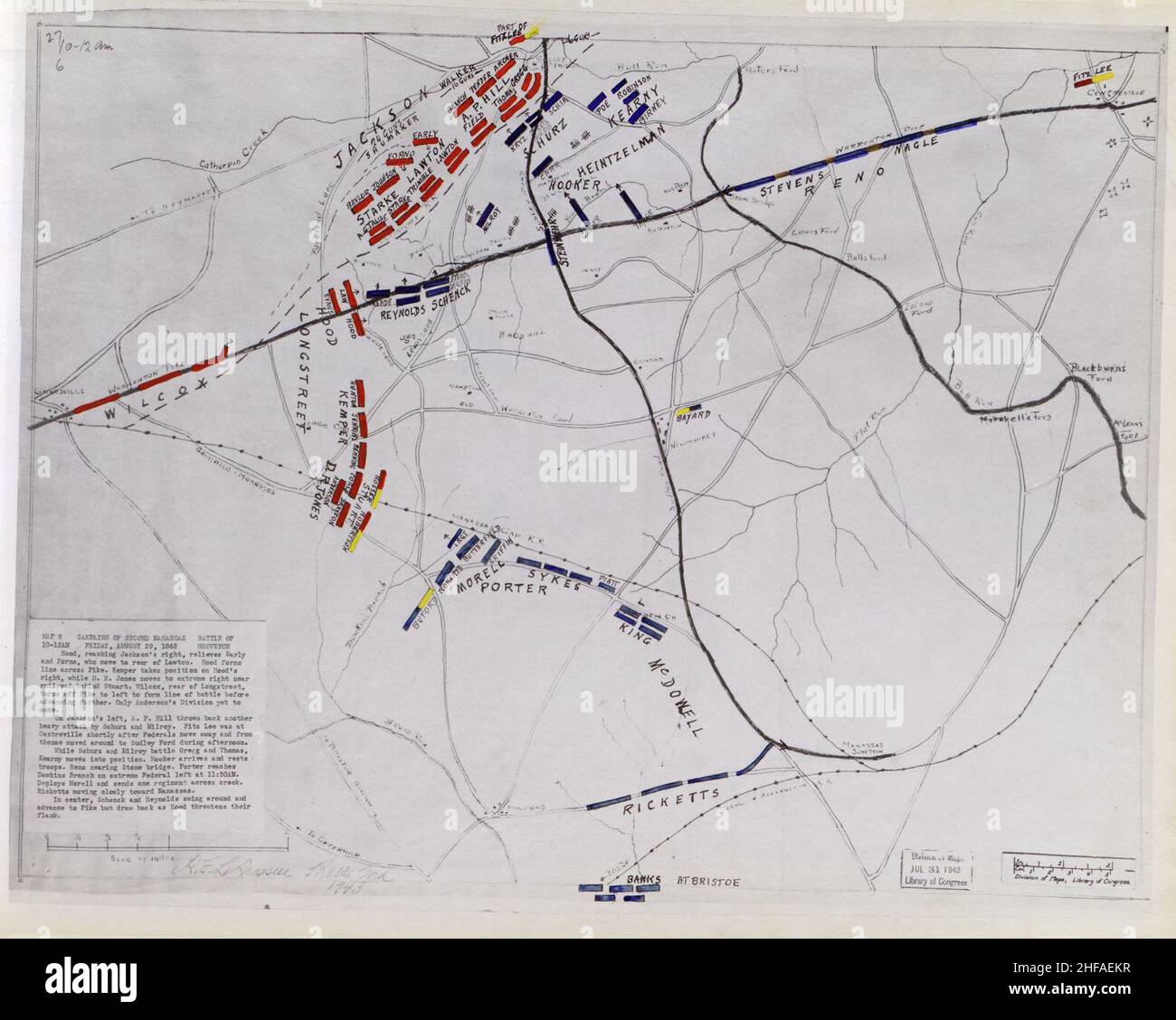 Second Manassas Campaign - a series of 21 pen and ink maps showing ...