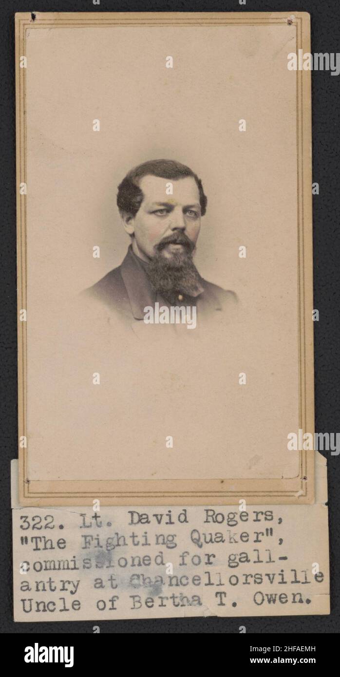 Second Lieutenant David W. Rogers of Co. K, 123rd New York Infantry Regiment, in uniform Stock ...