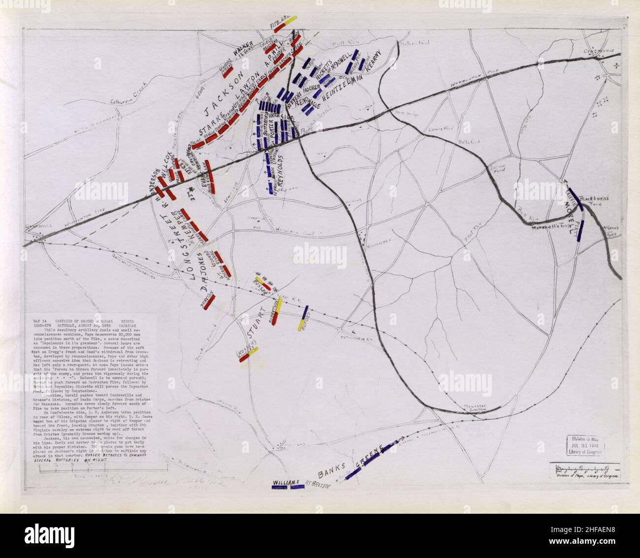 Second Manassas Campaign - a series of 21 pen and ink maps showing ...