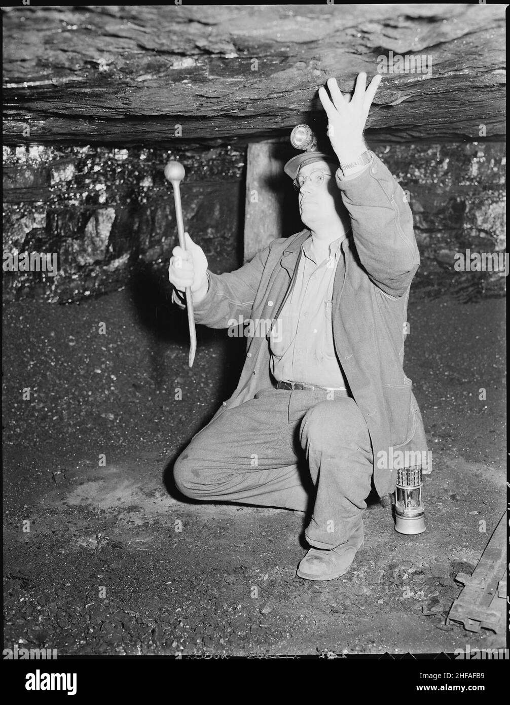 Section foreman routinely tests the ''top'' by striking and vibration ...
